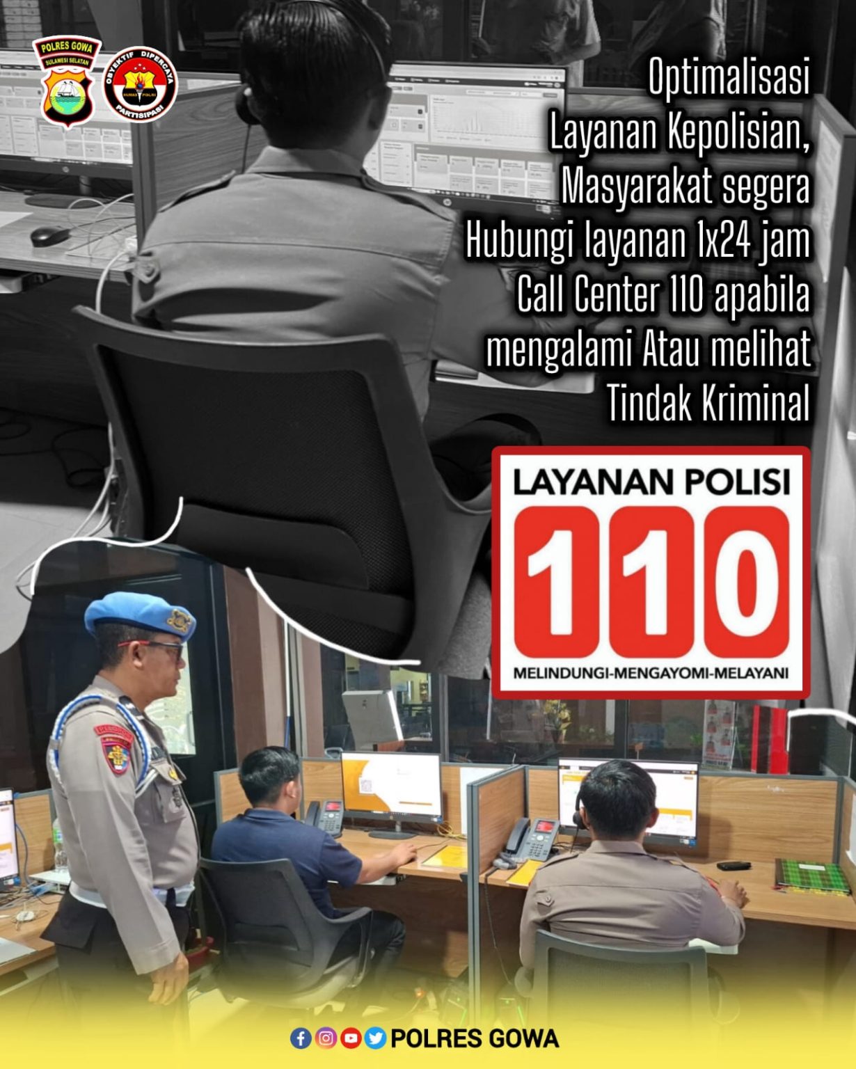 Lihat Kriminal? Segera Laporkan! Polres Gowa Aktifkan Call Center 110 ...